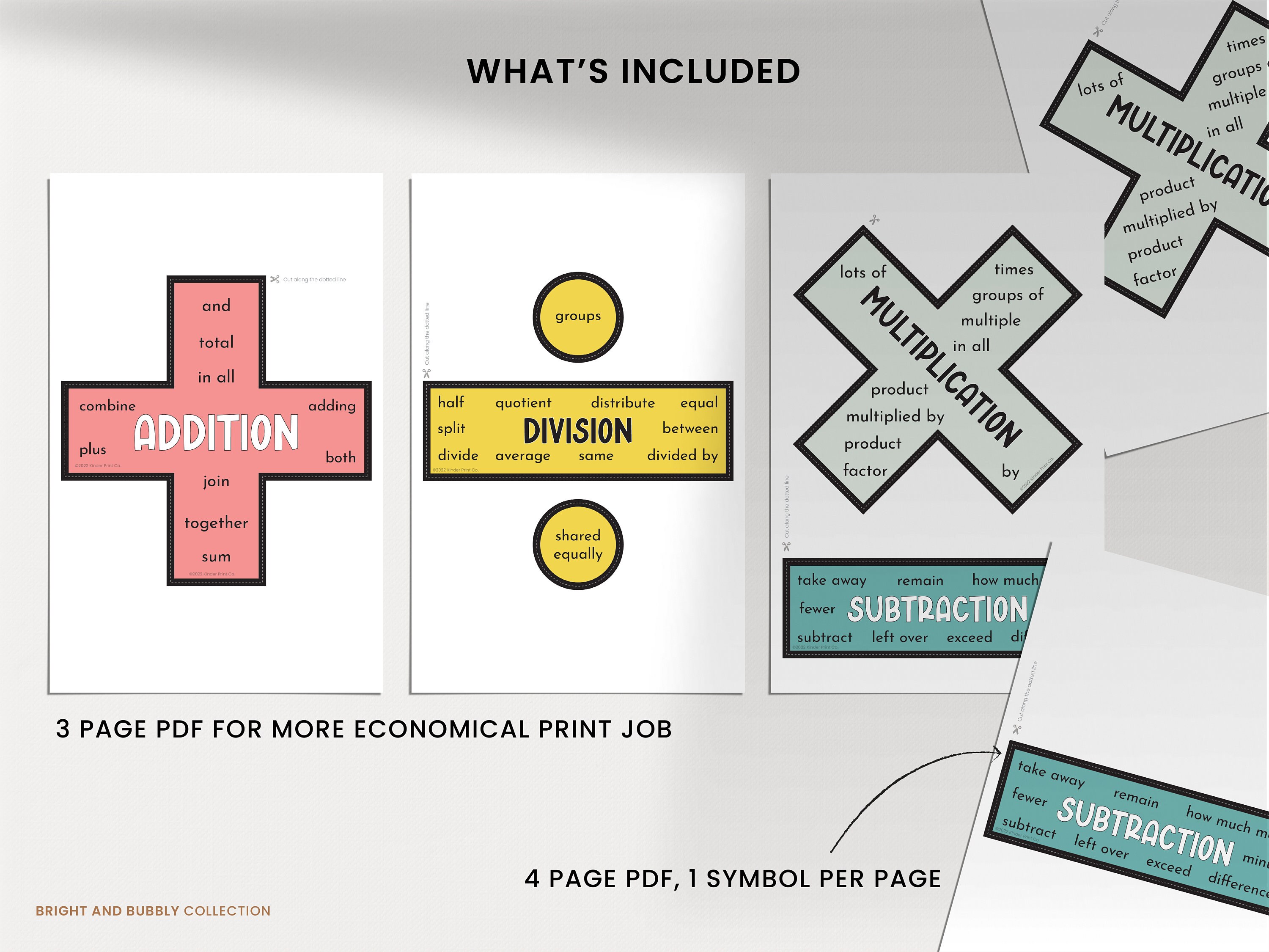 Math Operations Word Problems Clue Words Display Modern - Etsy