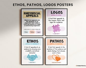 Set of 5 Ethos Pathos Logos Kairos, Rhetorical Appeals, English Reading ...