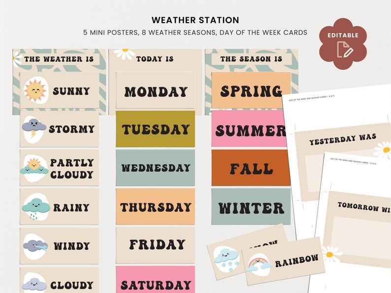 Classroom Calendar Display and Weather Station Modern - Etsy