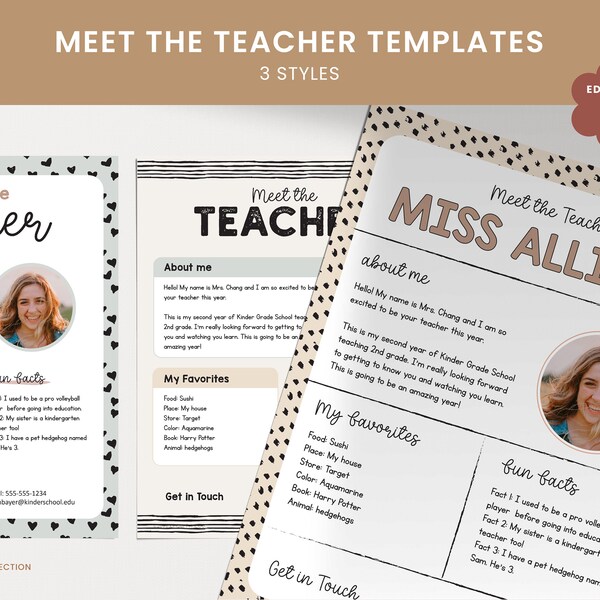 Meet the Teacher Template - Etsy