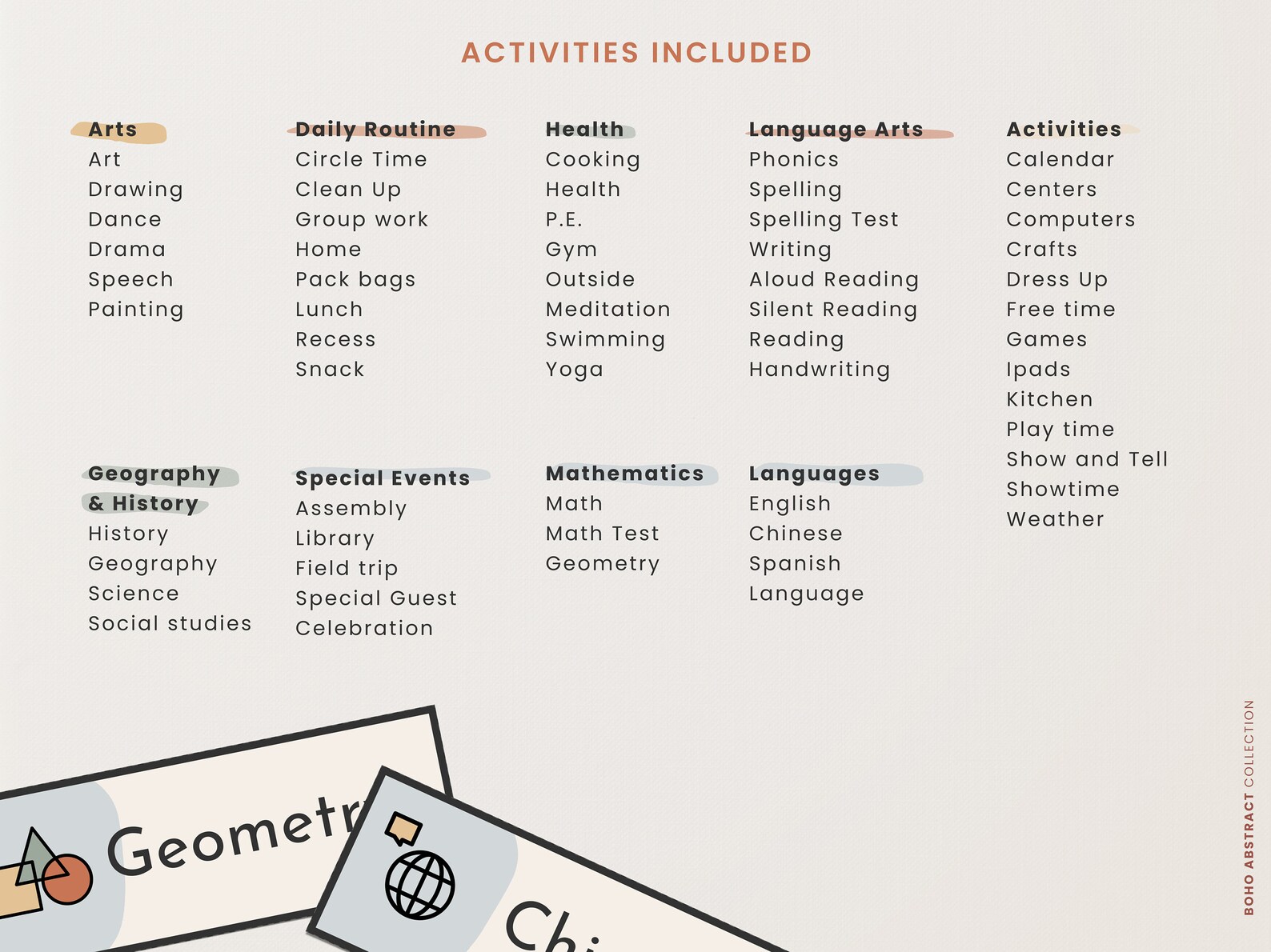 Visual Timetable Schedule Boho Rainbow Neutral Classroom - Etsy