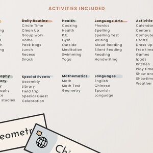 Visual Timetable Schedule, Boho Rainbow, Neutral Classroom, Boho ...