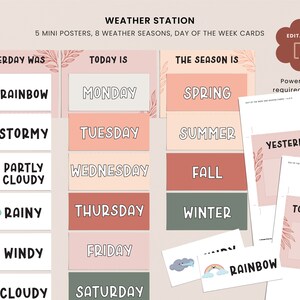 Classroom Calendar Display and Weather Station, Modern Classroom Decor ...