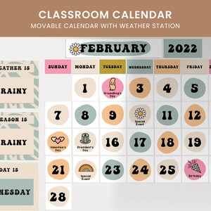 Classroom Calendar Display and Weather Station Modern - Etsy