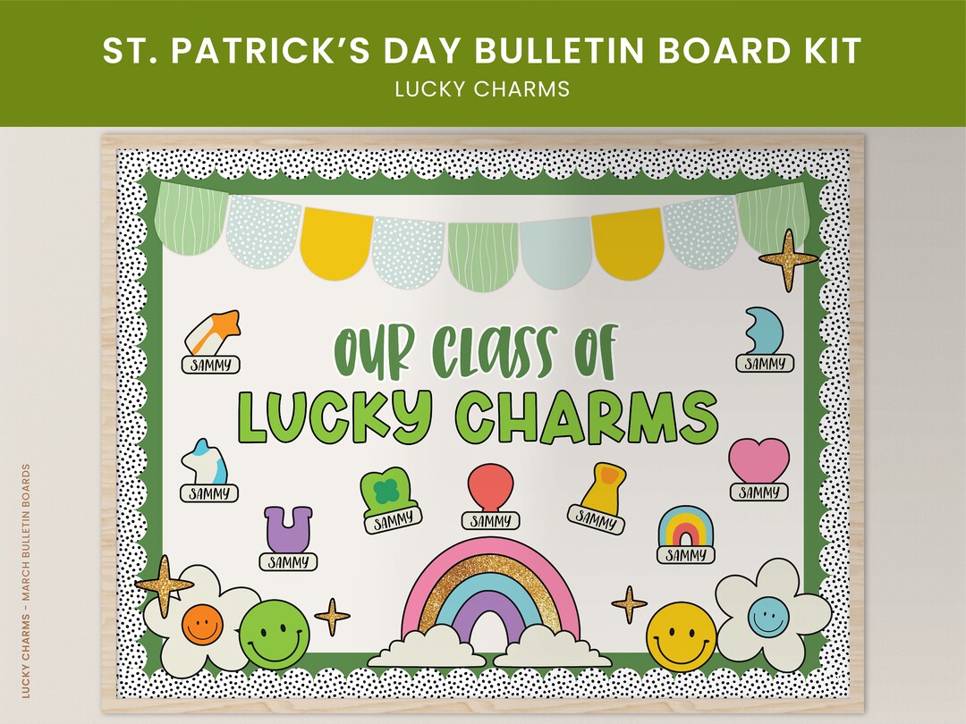 St. Patrick's Day Bulletin Board Kit LUCKY CHARMS, March Classroom ...