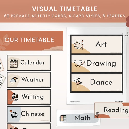 Modern Boho Plants Visual Timetable Rustic Neutral Classroom - Etsy