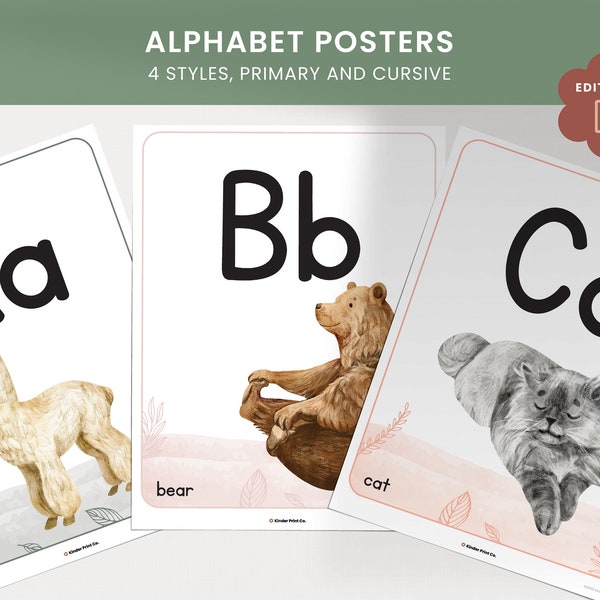 Modern Alphabet Poster - Etsy