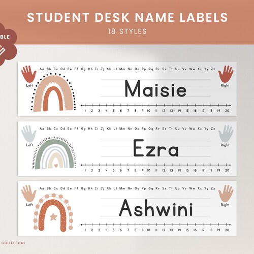 Neutral BOHO Desk Name Tags and Labels for Classroom Decor - Etsy