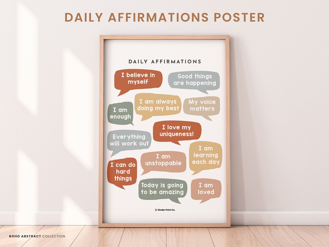 Daily Affirmations Poster for Classroom Nursery Homeschool - Etsy
