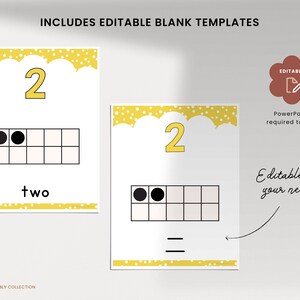 Ten Frame Numbers Poster Set, Classroom Decor, Math Display, Editable ...