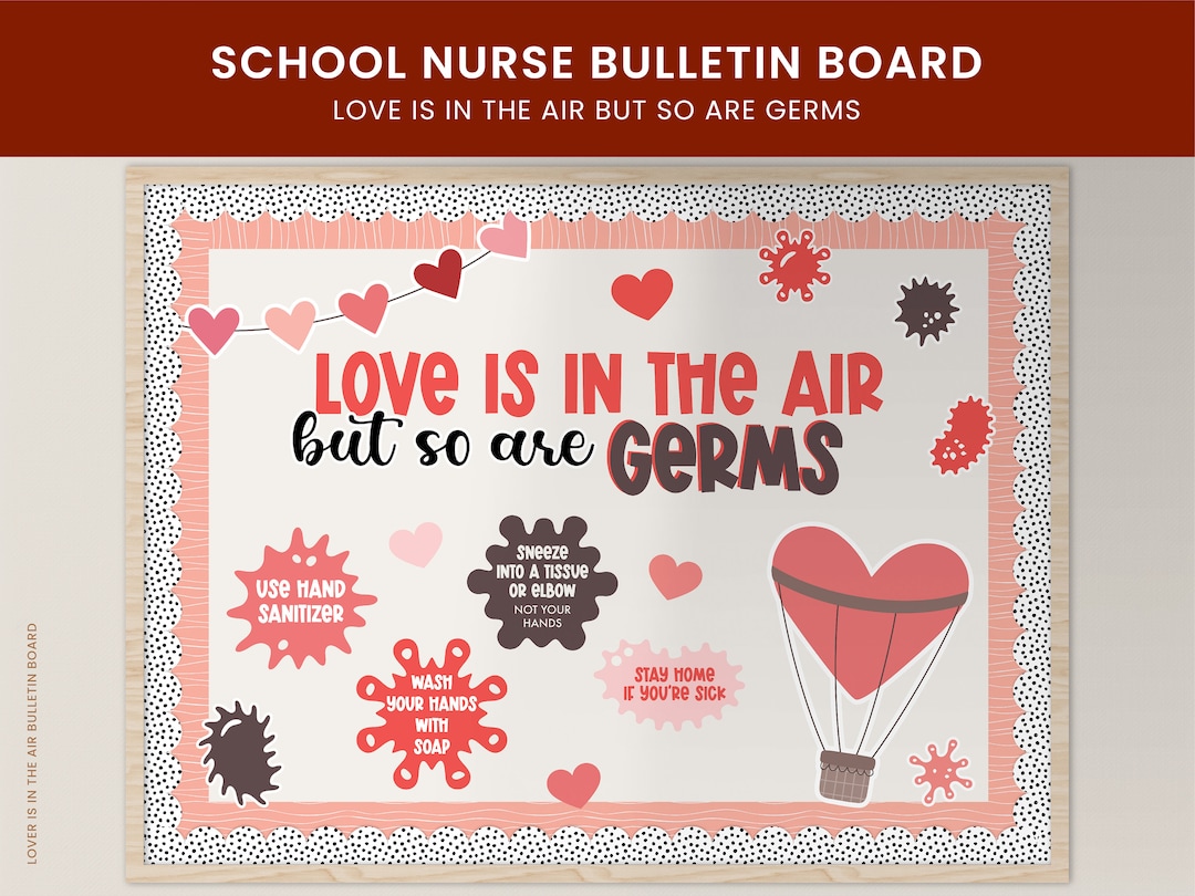 Valentine's February Health Bulletin Board, Door Decor Kit Display ...