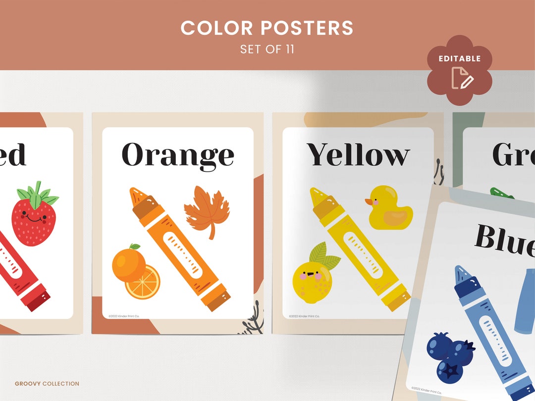 Color Posters, Classroom and Home School Decor, Printable Decor, Boho ...