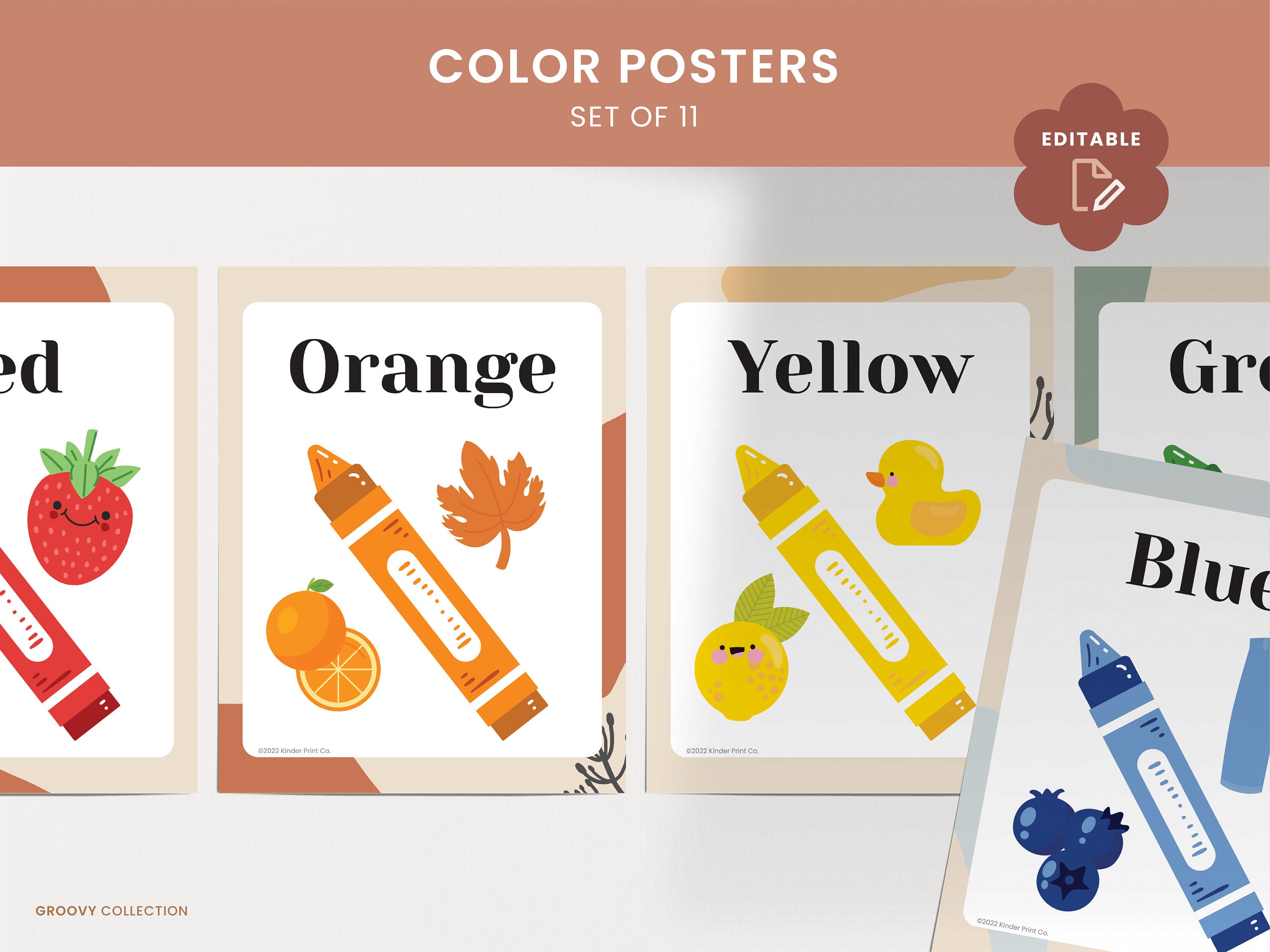 Color Posters Classroom and Home School Decor Printable - Etsy