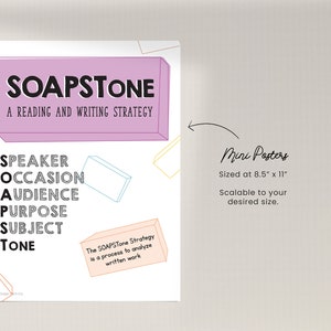 Soapstone Strategy Poster set of 7, Modern English Classroom Decor ...