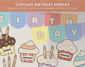 Bright Birthday Bulletin Board Classroom Birthday Display - Etsy