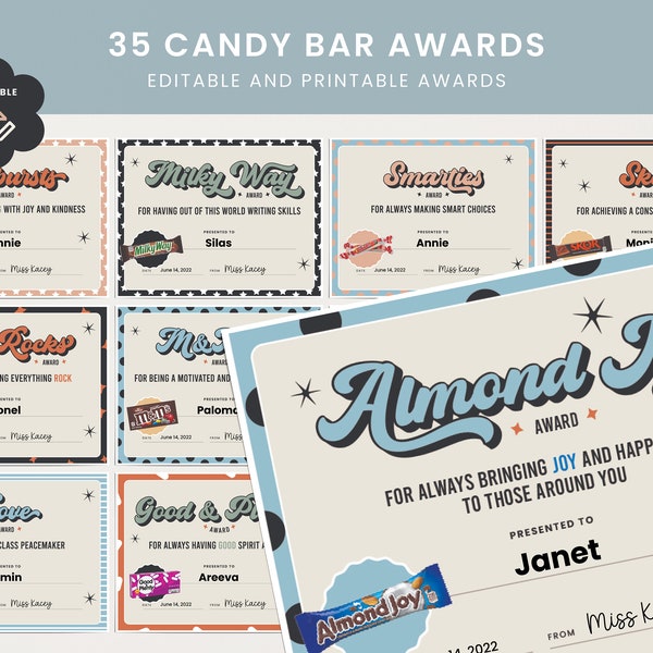 Candy Bar Awards - Etsy