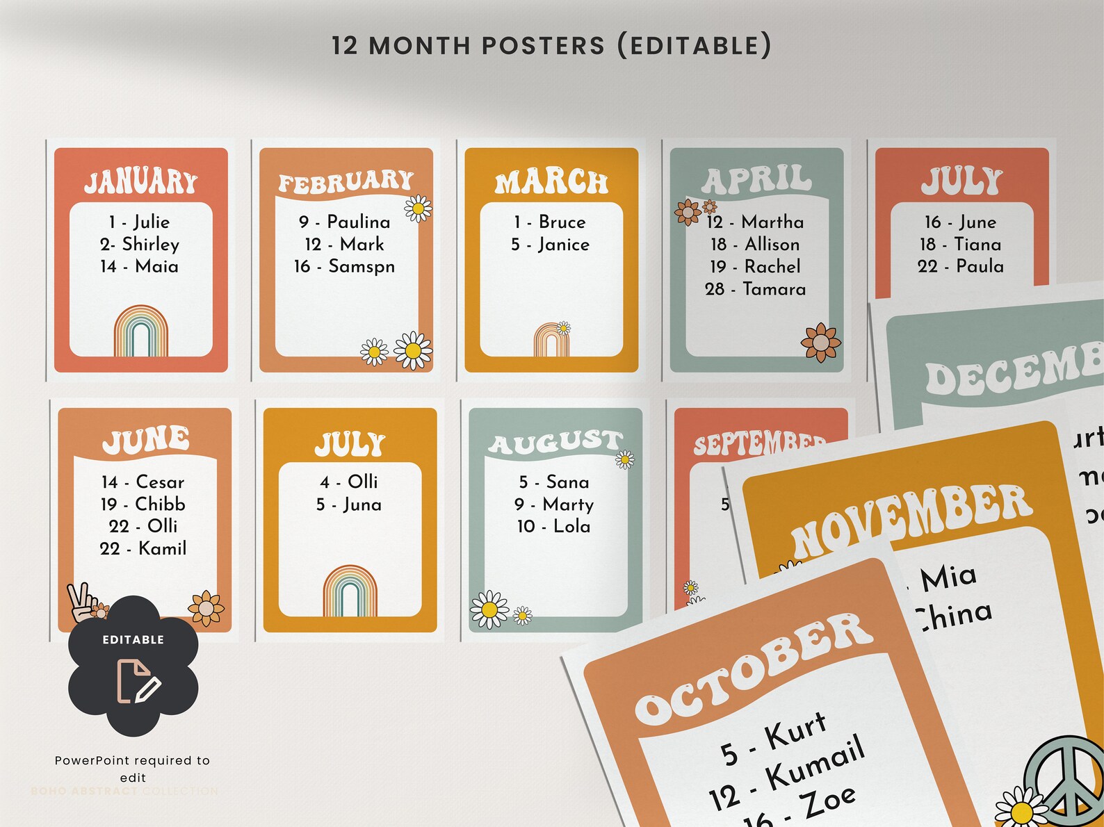 Groovy Daisy Retro Birthday Display Birthday Bulletin - Etsy