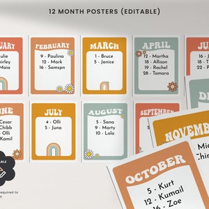 Groovy Daisy Retro Birthday Display, Birthday Bulletin - Etsy