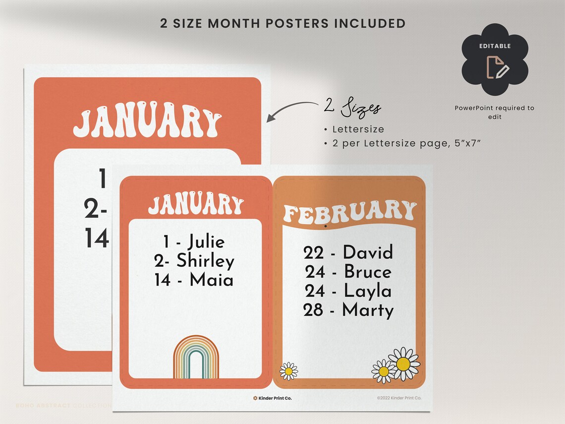 Groovy Daisy Retro Birthday Display Birthday Bulletin - Etsy