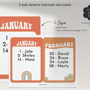 Groovy Daisy Retro Birthday Display, Birthday Bulletin - Etsy