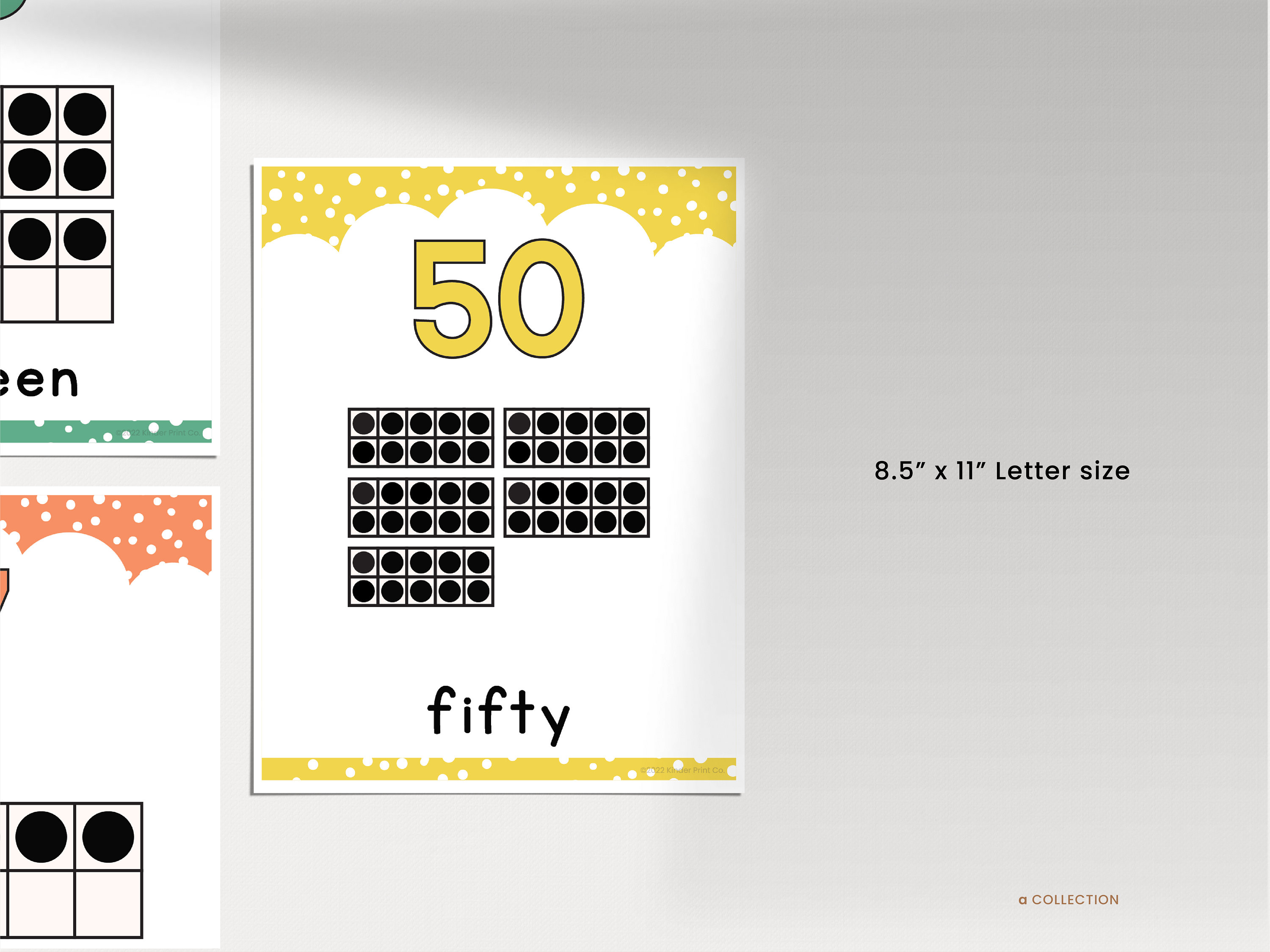 Ten Frame Numbers Poster Set Classroom Decor Math Display - Etsy Canada