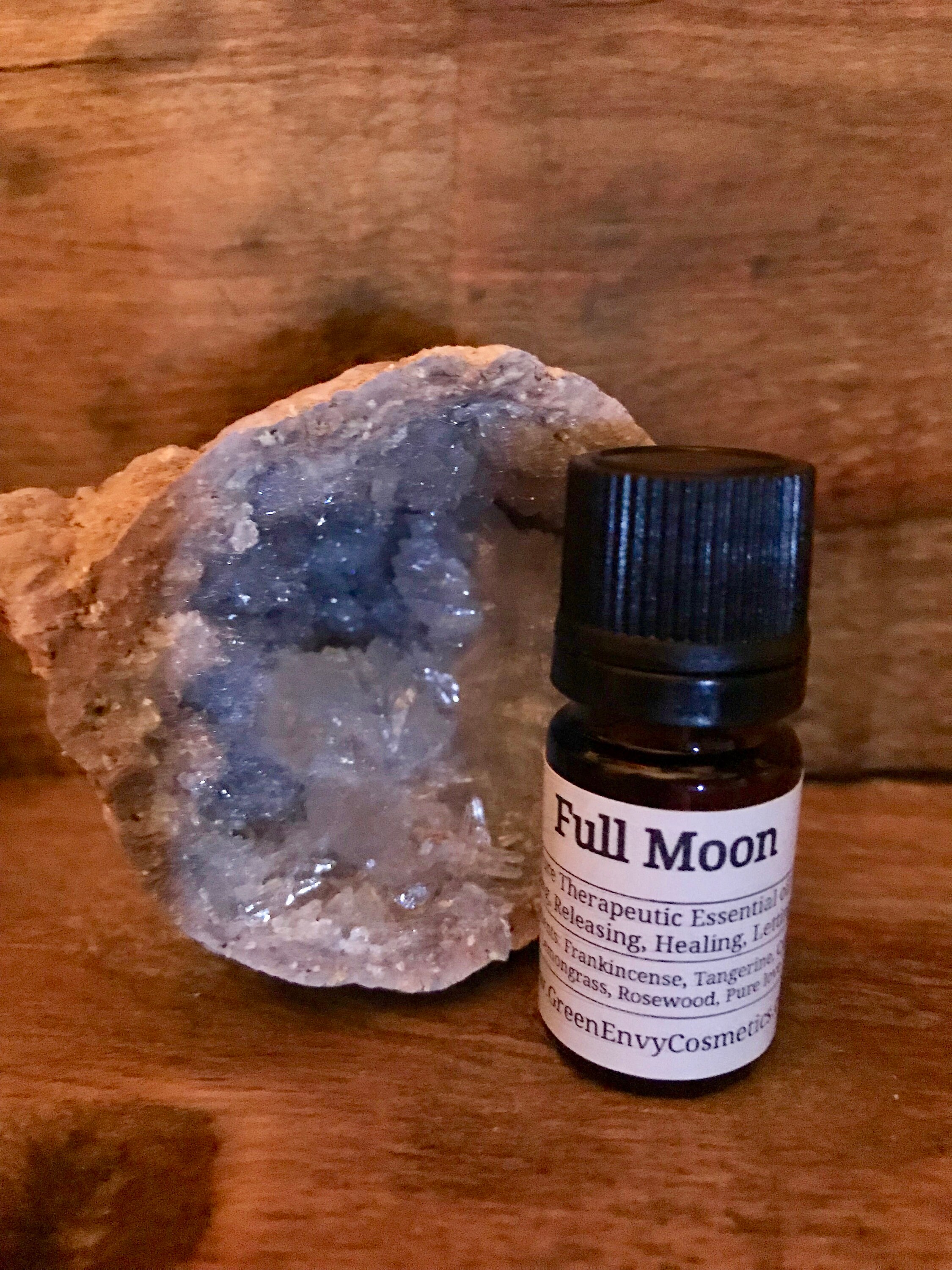 Full Moon Essential Oil Blend With Quartz Crystal Magical | Etsy