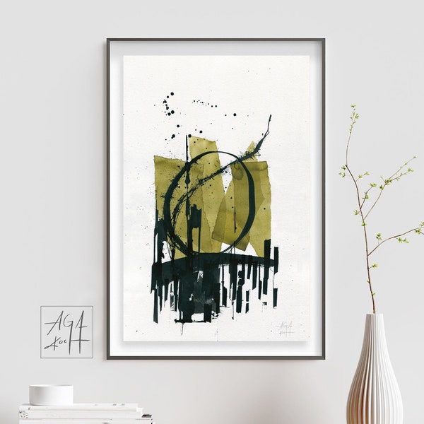 Abstract Art Prints Olive Green - Etsy