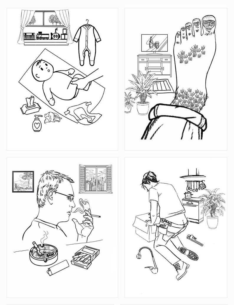 8 GROSS THINGS Funny Coloring Pages Printable PDF Colouring Activity ...