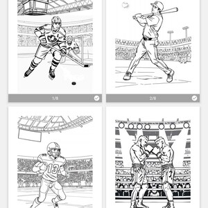 8 SPORTS Coloring Pages Printable PDF Colouring Book Digital Download ...