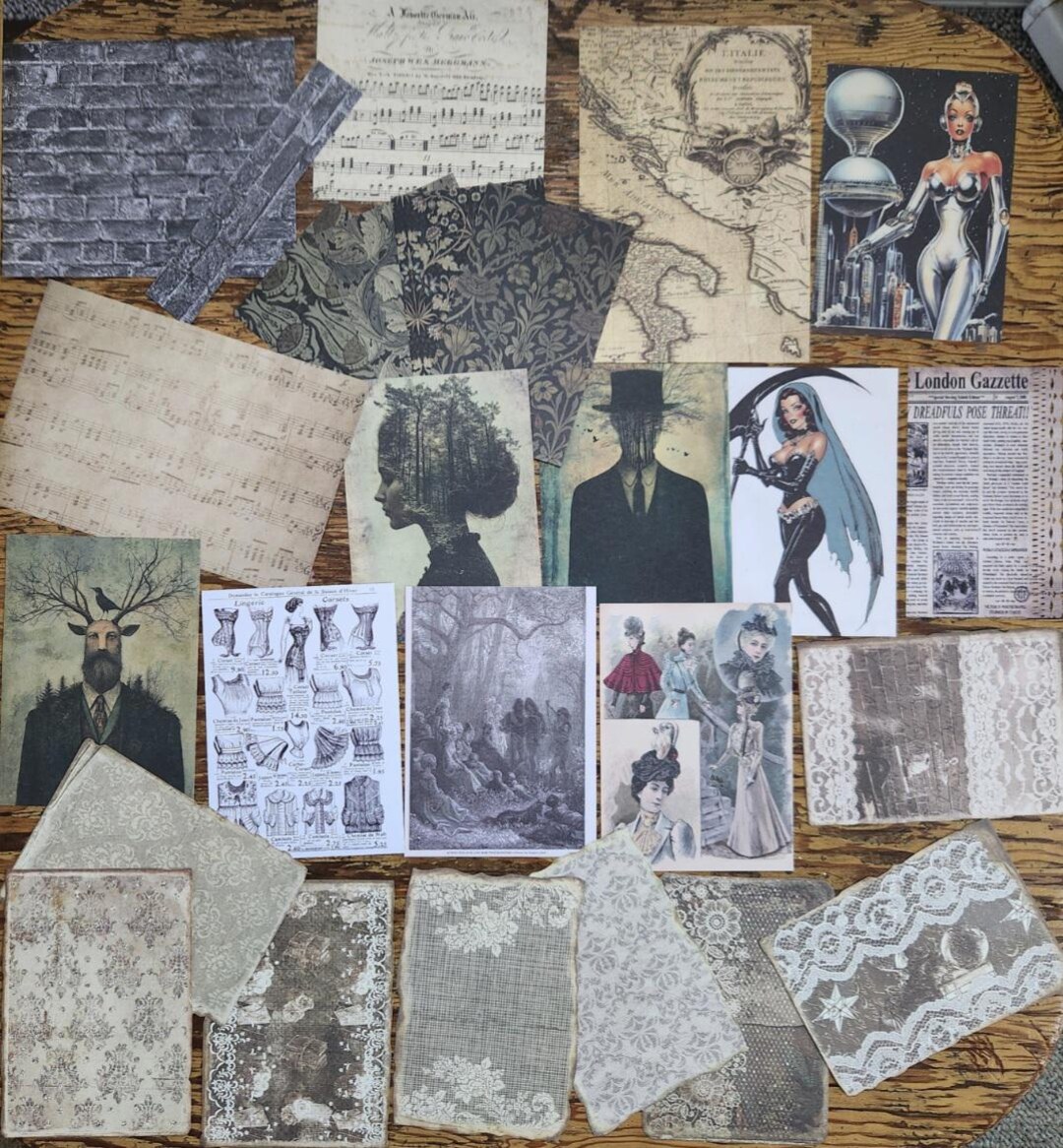 GOTH GIRLY Paper&sticker Pack, Junk Journal Starter Kit, Eclectic ...