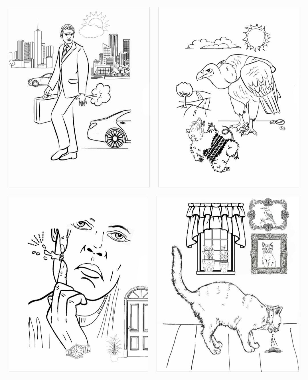 GROSS THINGS Funny Coloring Pages 8 Printable PDF Colouring Activity ...