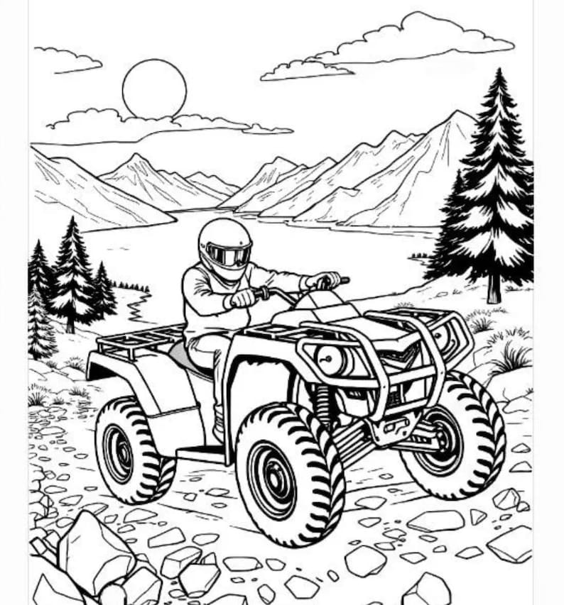 12 VEHICLES Coloring Pages Printable PDF Colouring Book Digital ...
