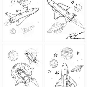8 SPACE SHUTTLE Coloring Pages Printable PDF Colouring Activity Book ...