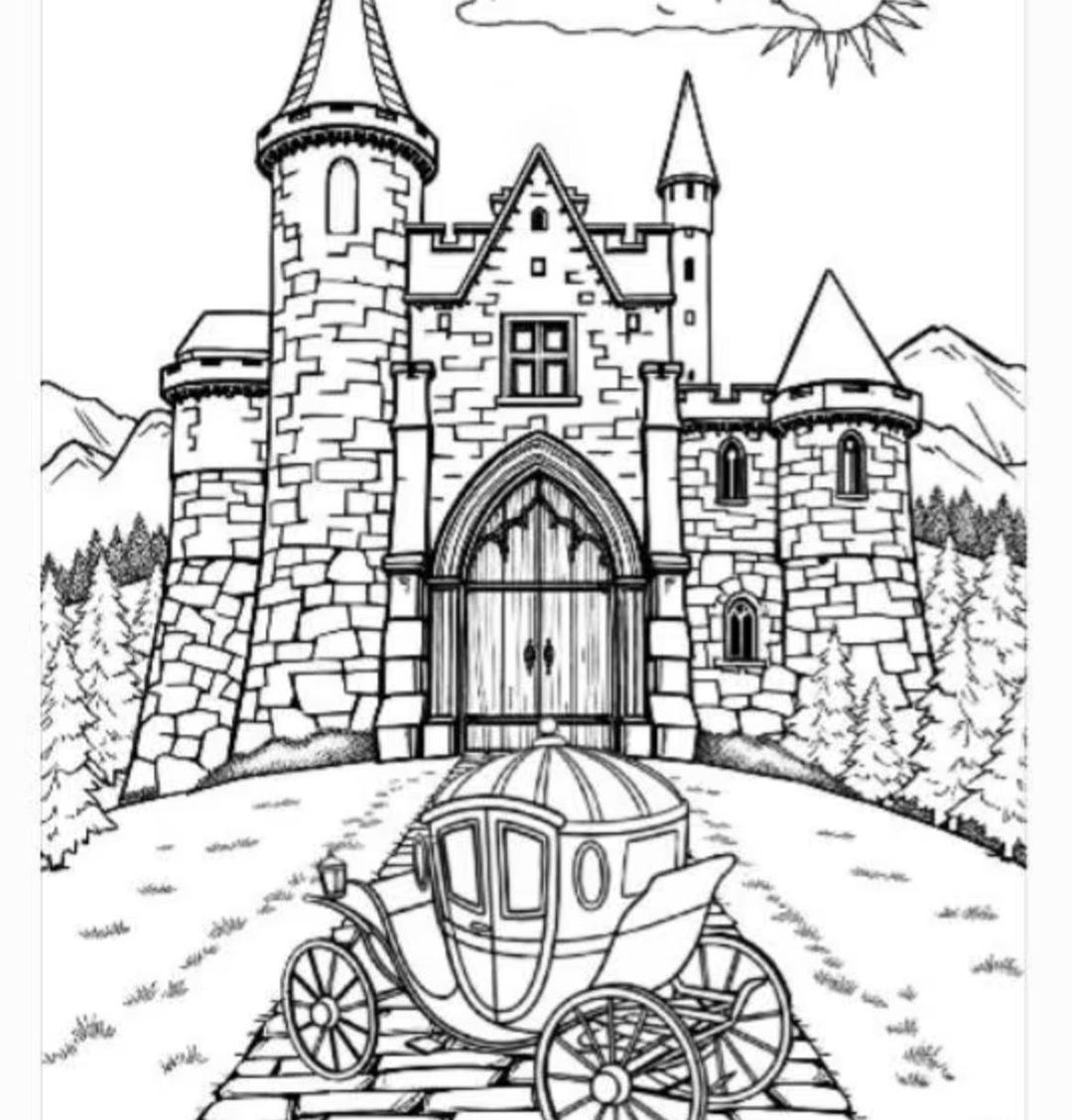8 CASTLES Coloring Pages Printable PDF Colouring Activity Book for Kids ...