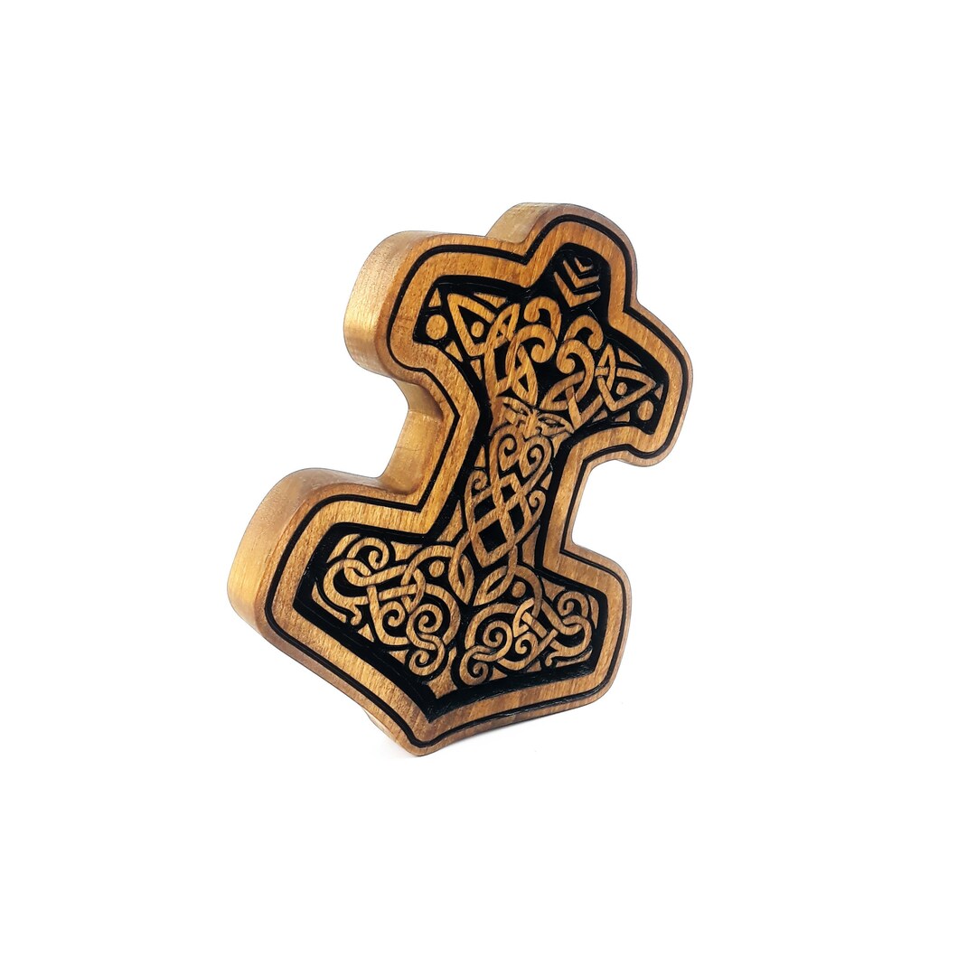 Thor Hammer Wooden Sign, Home Decor , Carved Wood Mjolnir , Norse ...