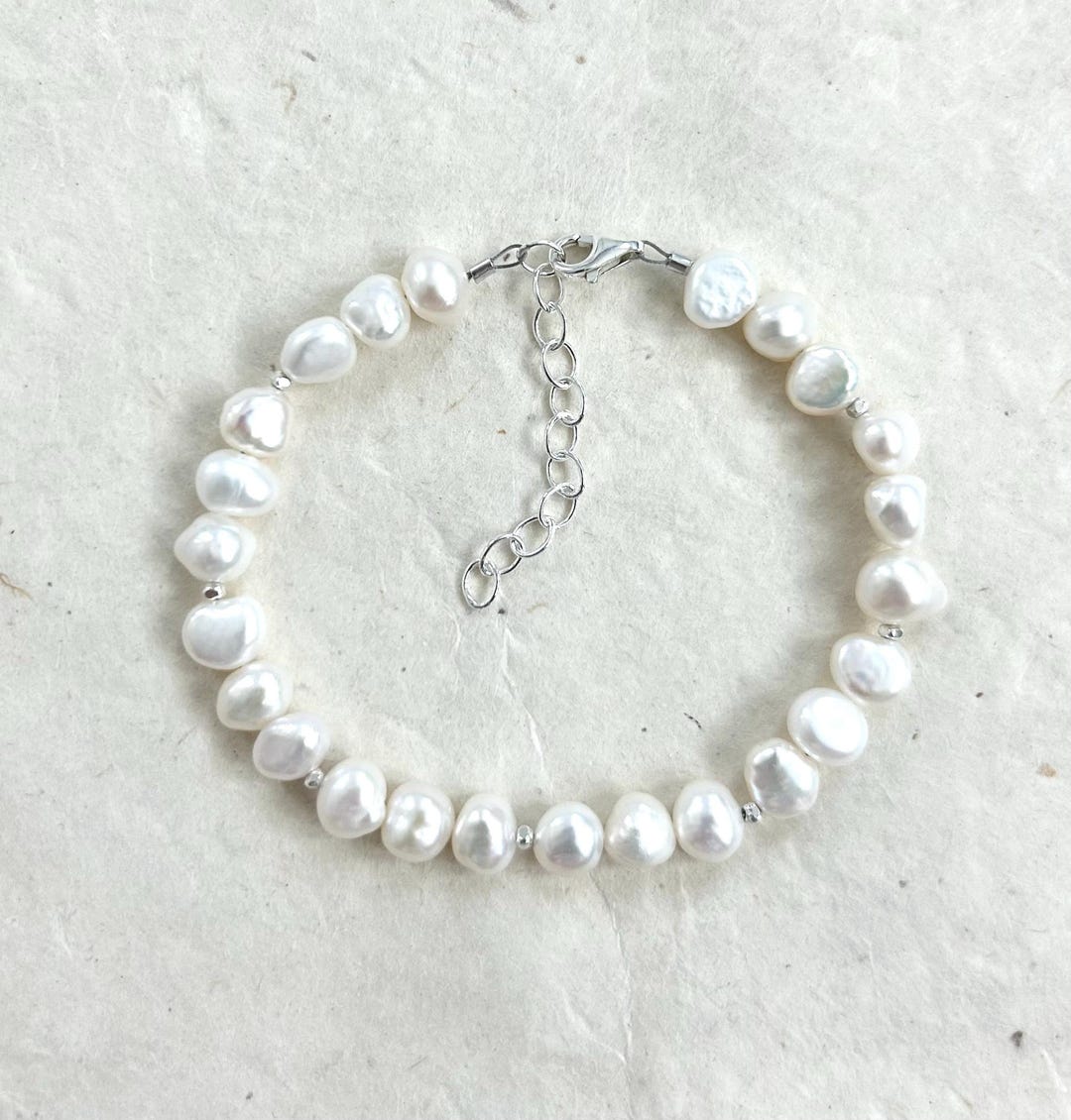 Cultured Pearl Bracelet: Karen Hill Tribe Thai Silver Beaded ...