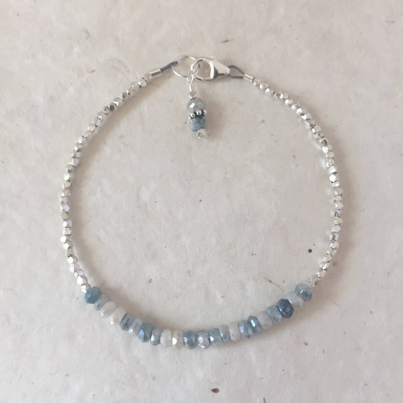 Mystic Sapphire Silverite Karen Hill Tribe Thai Silver Beaded | Etsy
