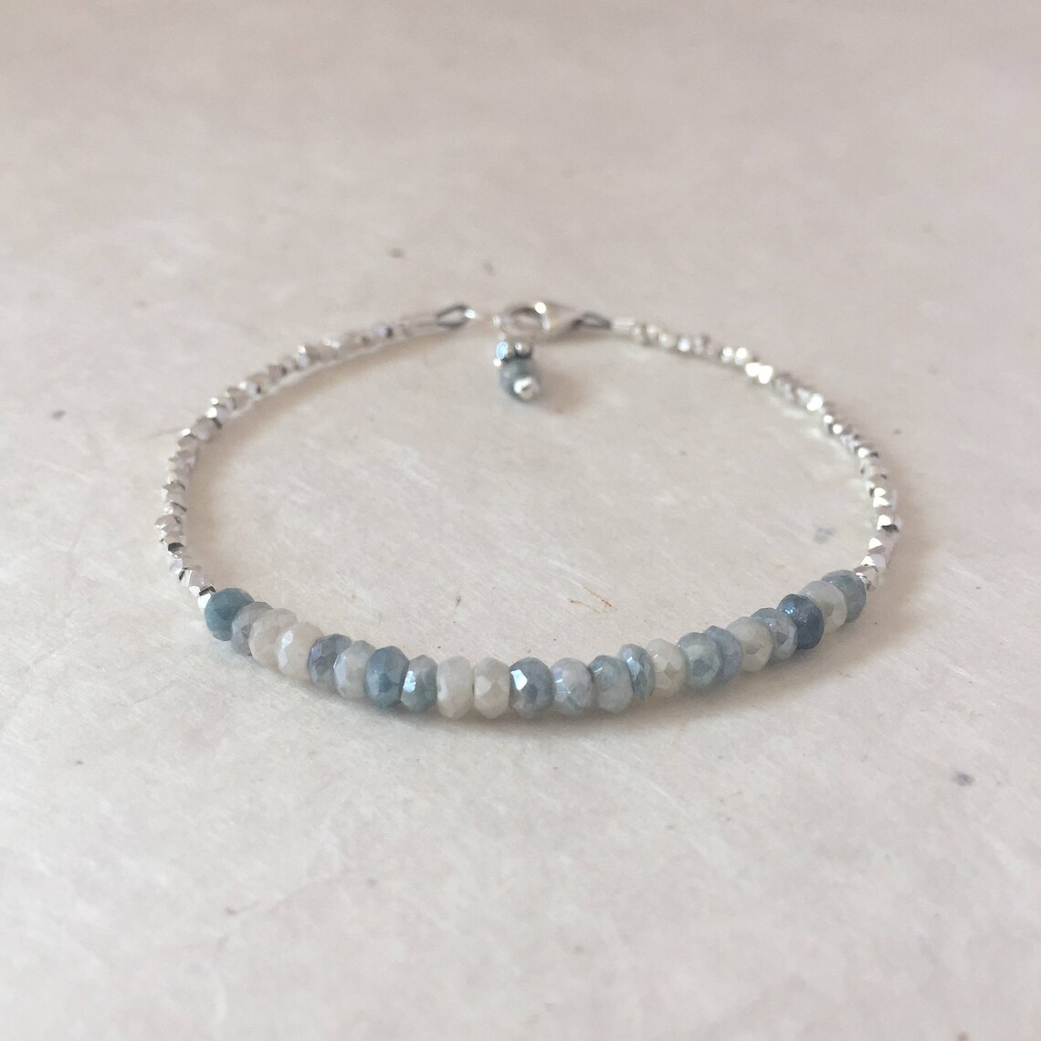 Mystic Sapphire Silverite Karen Hill Tribe Thai Silver Beaded | Etsy