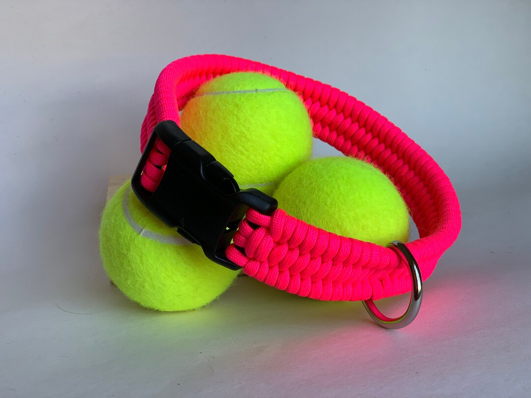 Paracord Trilobite Neon Pink Dog Collar/ XL Dog Collar/ Large Dog ...