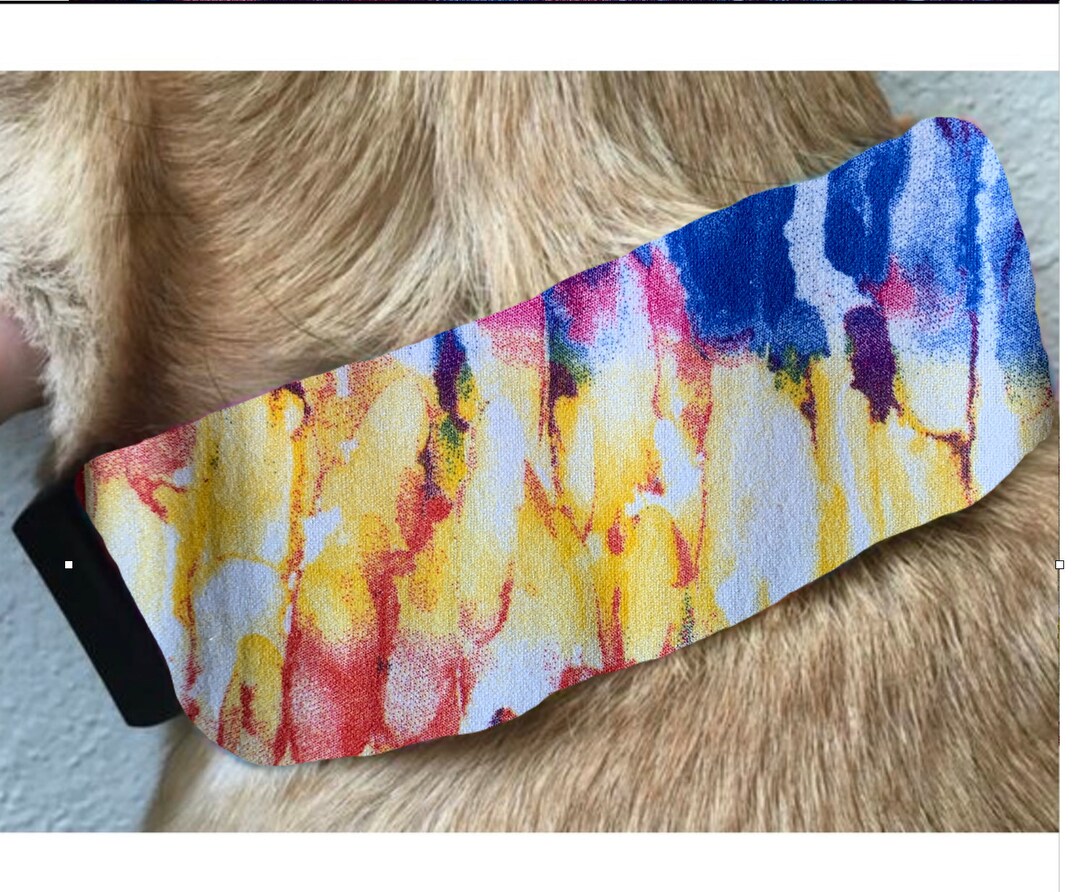 Summer Ice Pack Dog Collar / Cooling Collar/ Rain Tie Dye / Wide Collar ...