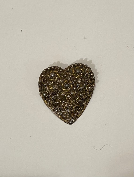 vintage brass pin - Gem