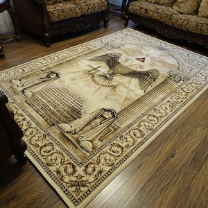 Scottish Rite Masonic Area Rug: 32nd Degree Freemason Design (6'6" X 9 ...