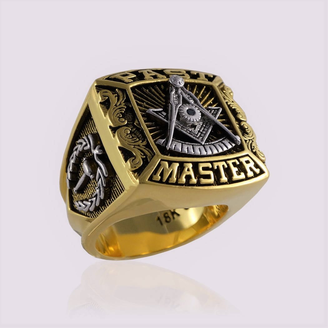 Sophisticated Past Master Masonic Ring – Distinctive Freemason Symbol ...