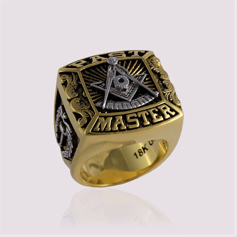 Sophisticated Past Master Masonic Ring – Distinctive Freemason Symbol ...