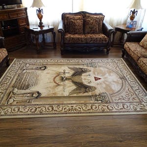 Scottish Rite Masonic Area Rug: 32nd Degree Freemason Design (6'6" X 9 ...
