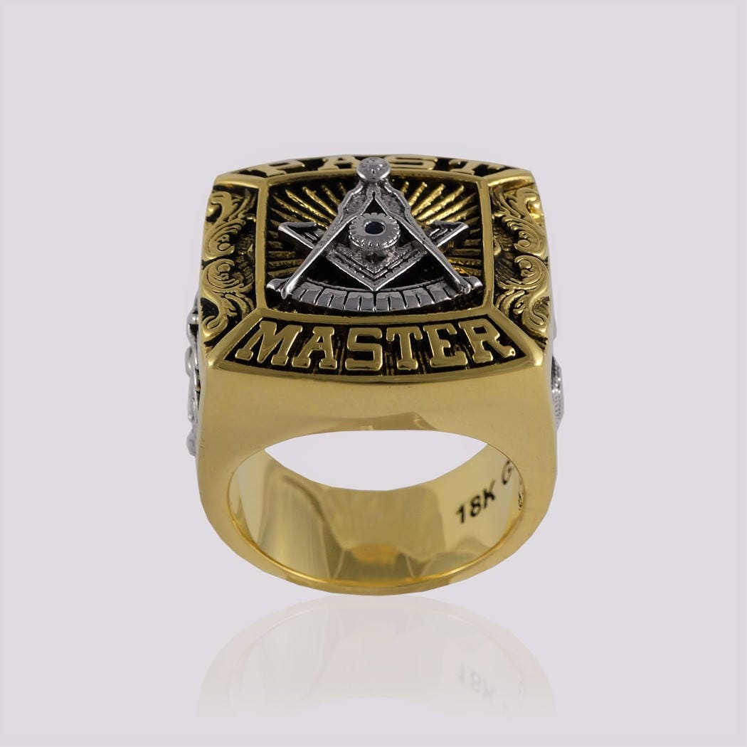 Sophisticated Past Master Masonic Ring – Distinctive Freemason Symbol ...
