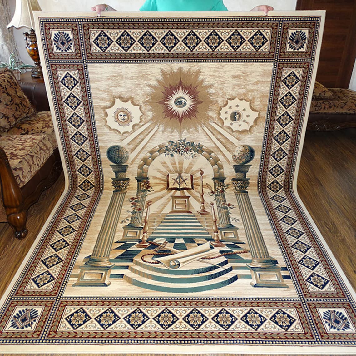 Masonic Area RUG Carpet Apron Lodge Bible Freemasonry Mason - Etsy