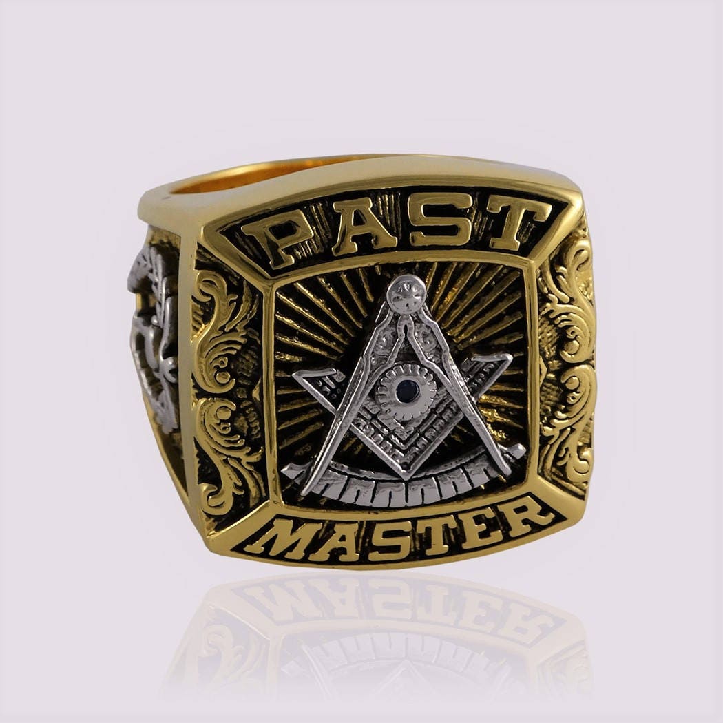 Sophisticated Past Master Masonic Ring – Distinctive Freemason Symbol ...