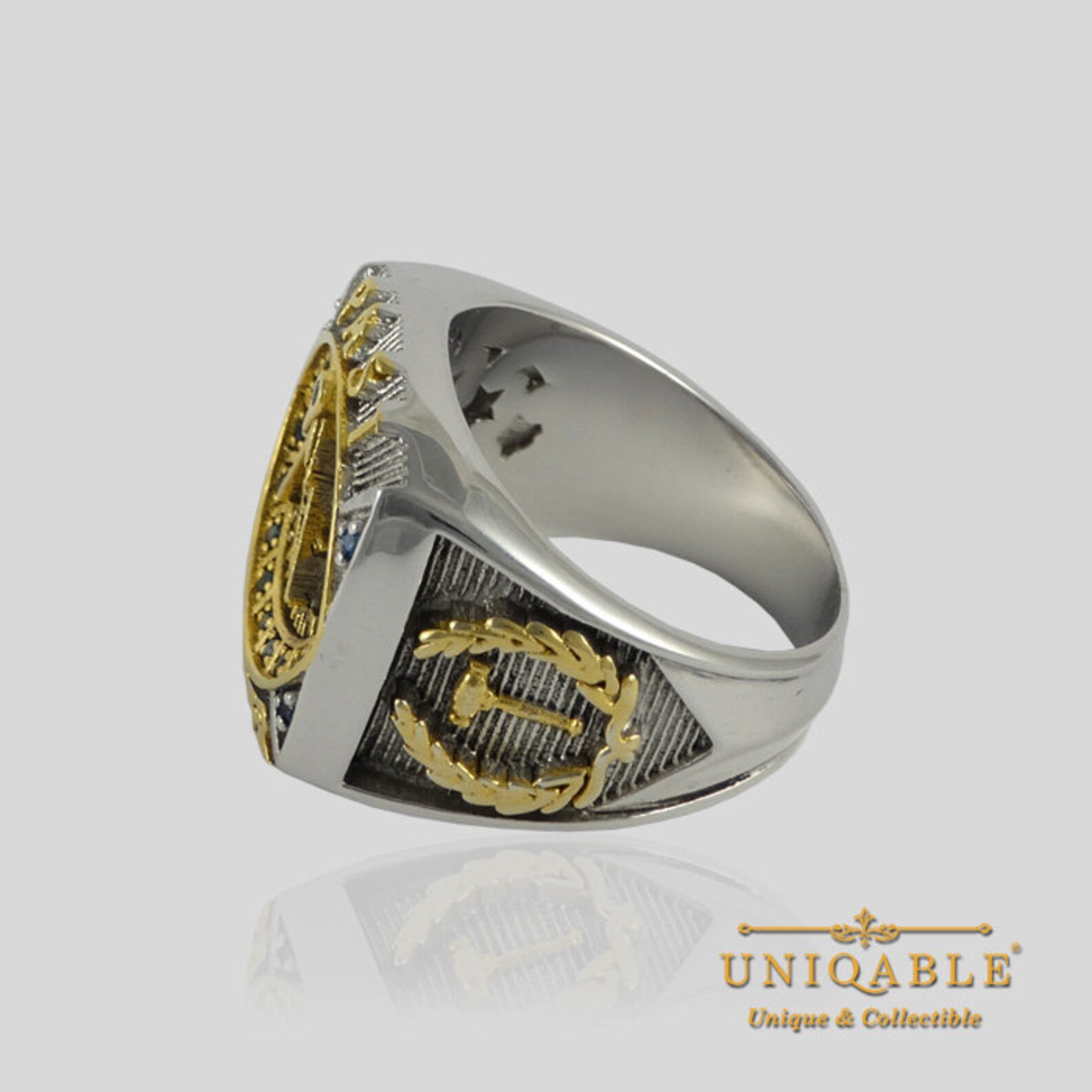 Masonic Past Master Ring 18K Gold Plated Unique Design - Etsy