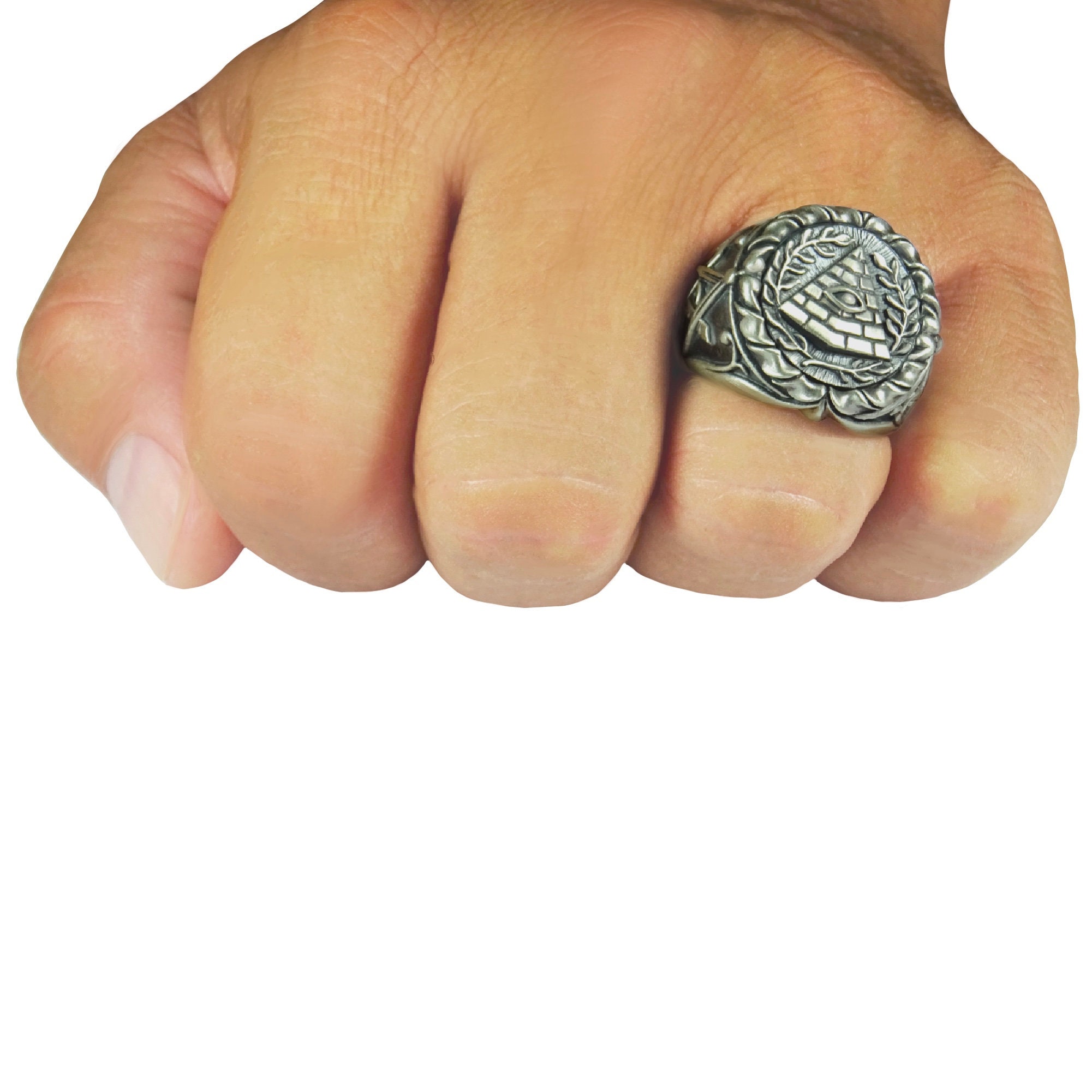 All Seeing Eye Pyramid Ring Masonic Ancient Mason Illuminati - Etsy